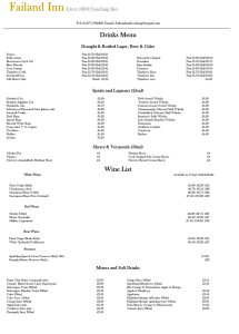 Menus – The Failand Inn